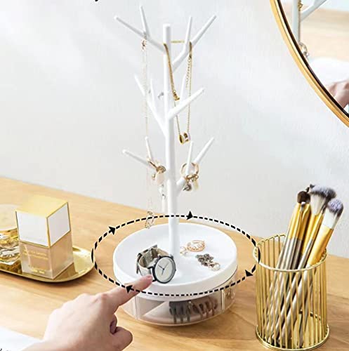 NA Creative Jewelry Rack Jewelry Necklace Display Rack Earring Storage Box Ornaments Storage Rack (white)