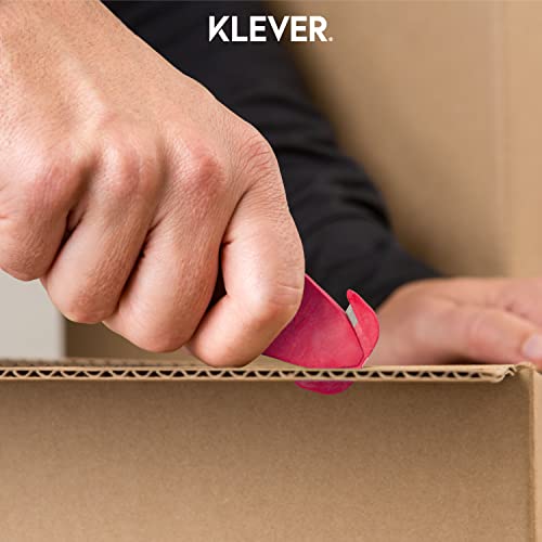 Klever Kutter, NSF Certified for Non-Splash Zone, Klever Innovations Stainless Steel Package Opener, Safety Cutter, Utility Knife, Red, 20/pk (KCJ-1RSS)