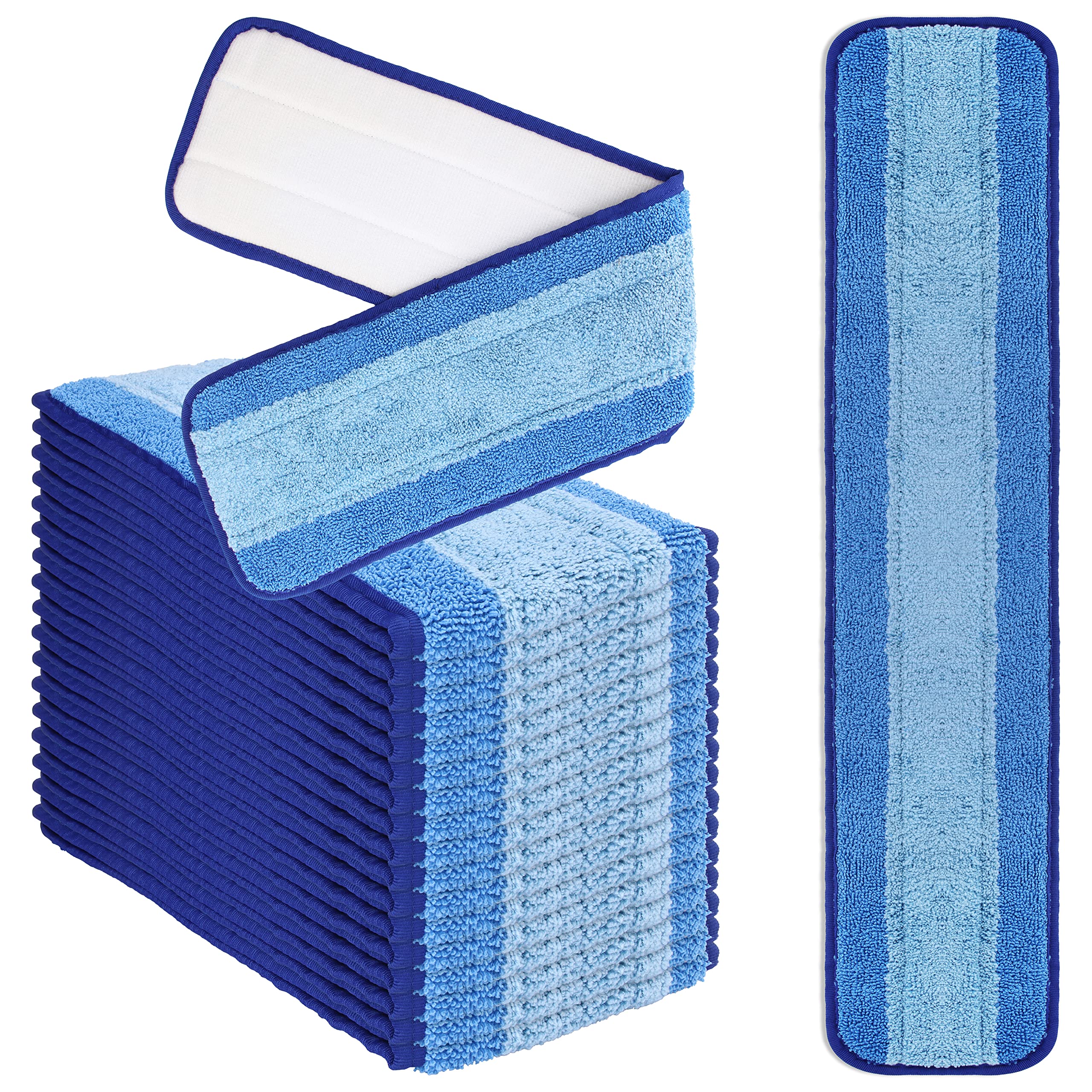 LTWHOME 24 Inch Microfiber Commercial Mop Refill Pads for Wet or Dry Floor Cleaning (Pack of 18)