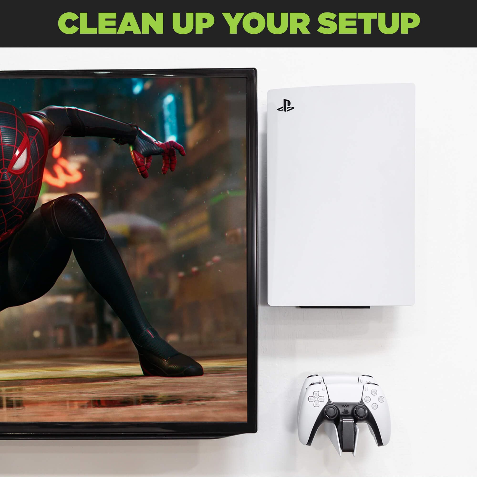 HIDEit Mounts Wall Mount for PS5 DualSense Charging Station - American Company - Steel Mount for PS5 DualSense Charging Station, Works with PlayStation 5 DualSense Controllers - Patent Pending