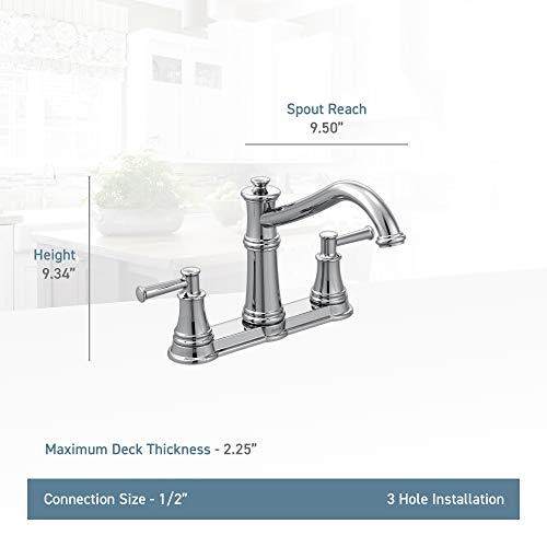Moen 7250SRS Belfield Traditional Two Handle High Arc Kitchen Faucet, Spot Resist Stainless