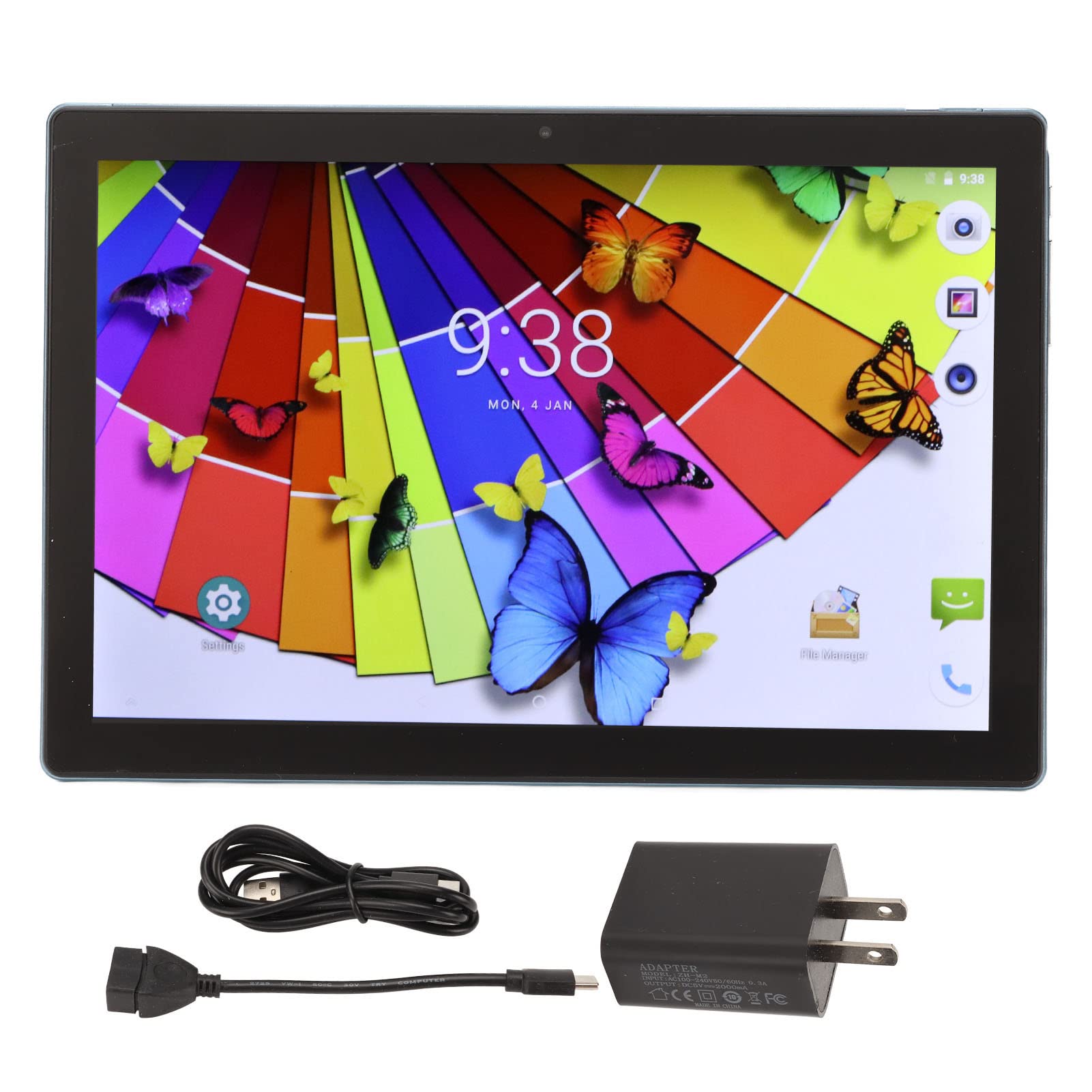 Naroote Gaming Tablet, 10.1in Tablet 100 to 240V 2.0 GHz Octa Core 1080x1920 8GB RAM 256GB ROM for Office (US Plug)