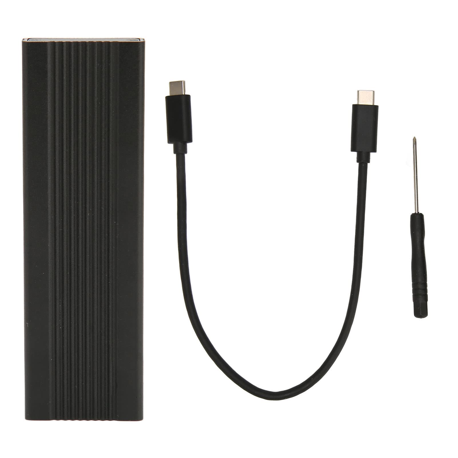 M.2 NVME SSD Enclosure, Slim Design Dual Protocol High Speed 10Gbps SATA SSD Enclosure Plug and Play for 2260mm (Black with C Cable)