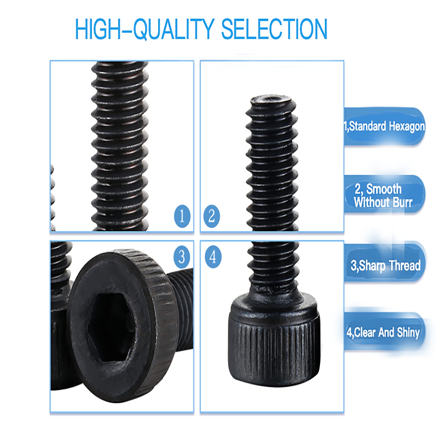 M3x5 6 8 10 12 16 20mm Screw Assortment Metric Hex Socket Head Bolts Nuts Small Screws for 3D Printer DIY RC Cars