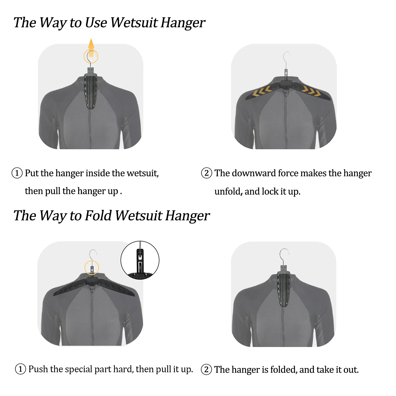 HIELIM Foldable Wetsuit Hanger Wetsuit Hanger Dryer Suit Jacket Hanger for Snorkeling Diving Surfing Wetsuit 1 pc