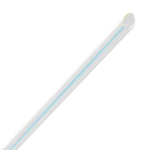 Karat C9006 7.5" Jumbo Straws (5mm Diameter), Poly-Wrapped, Assorted, Striped Colors (Case of 8000)