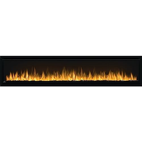Napoleon Alluravision Slimline 60 Wall Mount Electric Fireplace - Multi-Color Flames with Large Crystal Cubes and Natural Looking Driftwood Logs - with Remote Control - NEFL60CHS-1