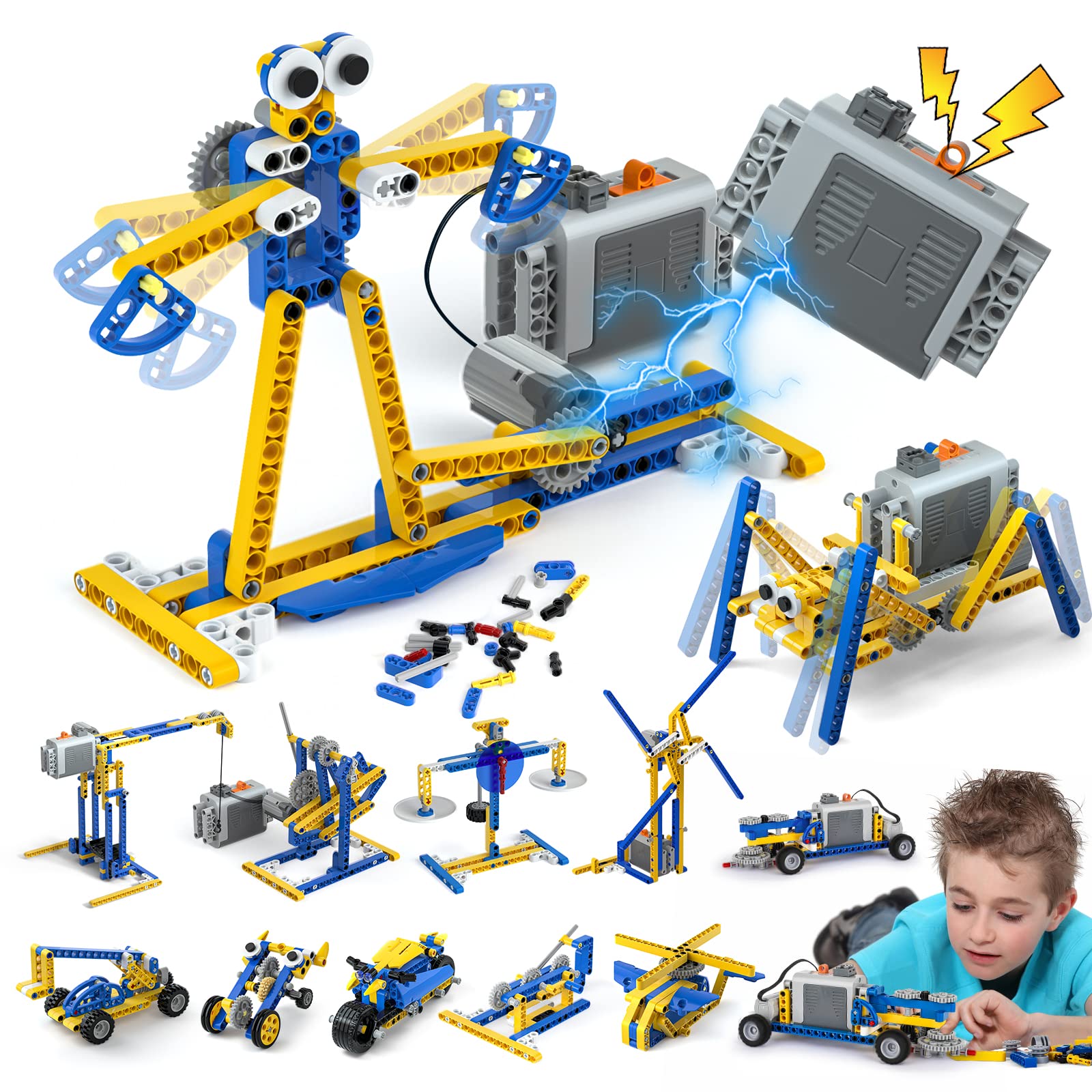 Lehoo Castle Educational Building Sets STEM Learning Kit, 12 in 1 DIY Engineering Toy, 352 PCS Construction Toy, Robot Building Blocks Toy Gift for Boys Girls Age 6 7 8 9 10 11 12+ Years Old