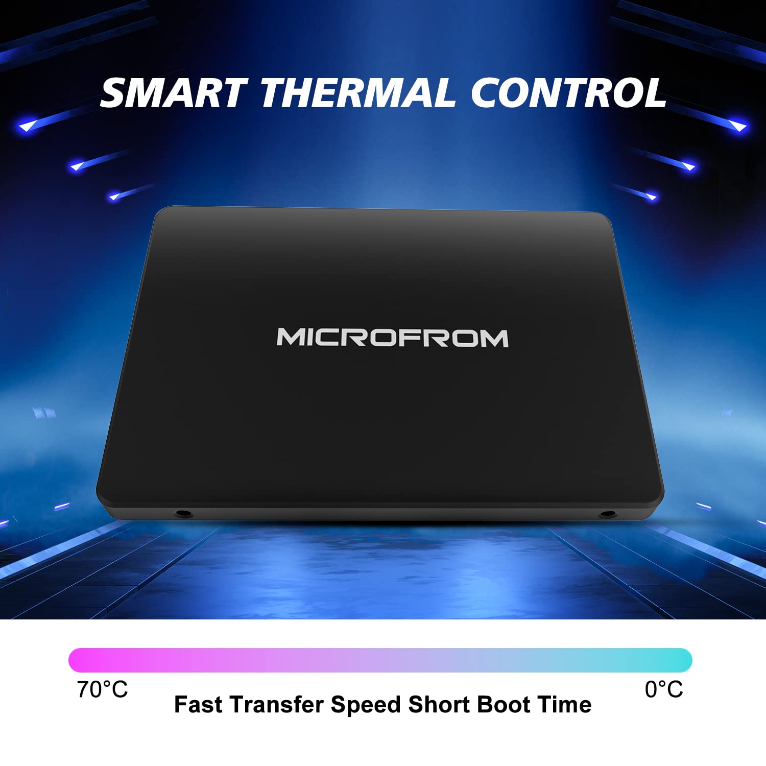 MICROFROM 512GB SSD SATA III 6GB/s 3D NAND 2.5'' Internal Solid State Hard Drive, Read Speed Up to 550MB/s, Compatible with Laptop and PC Desktop