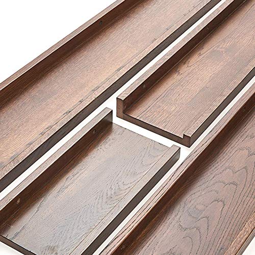 PIBM Stylish Simplicity Shelf Wall Mounted Floating Rack Shelves Solid Wood Tv Wall Bookshelf Save Space Bearing Strong Easy to Clean Bedroom, Black Walnut , 120x10cm