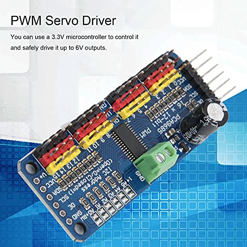 PCA9685 16-Channel PWM Servo Driver with IIC Interface, Control Up to 992 PWM Outputs for Robot Applications