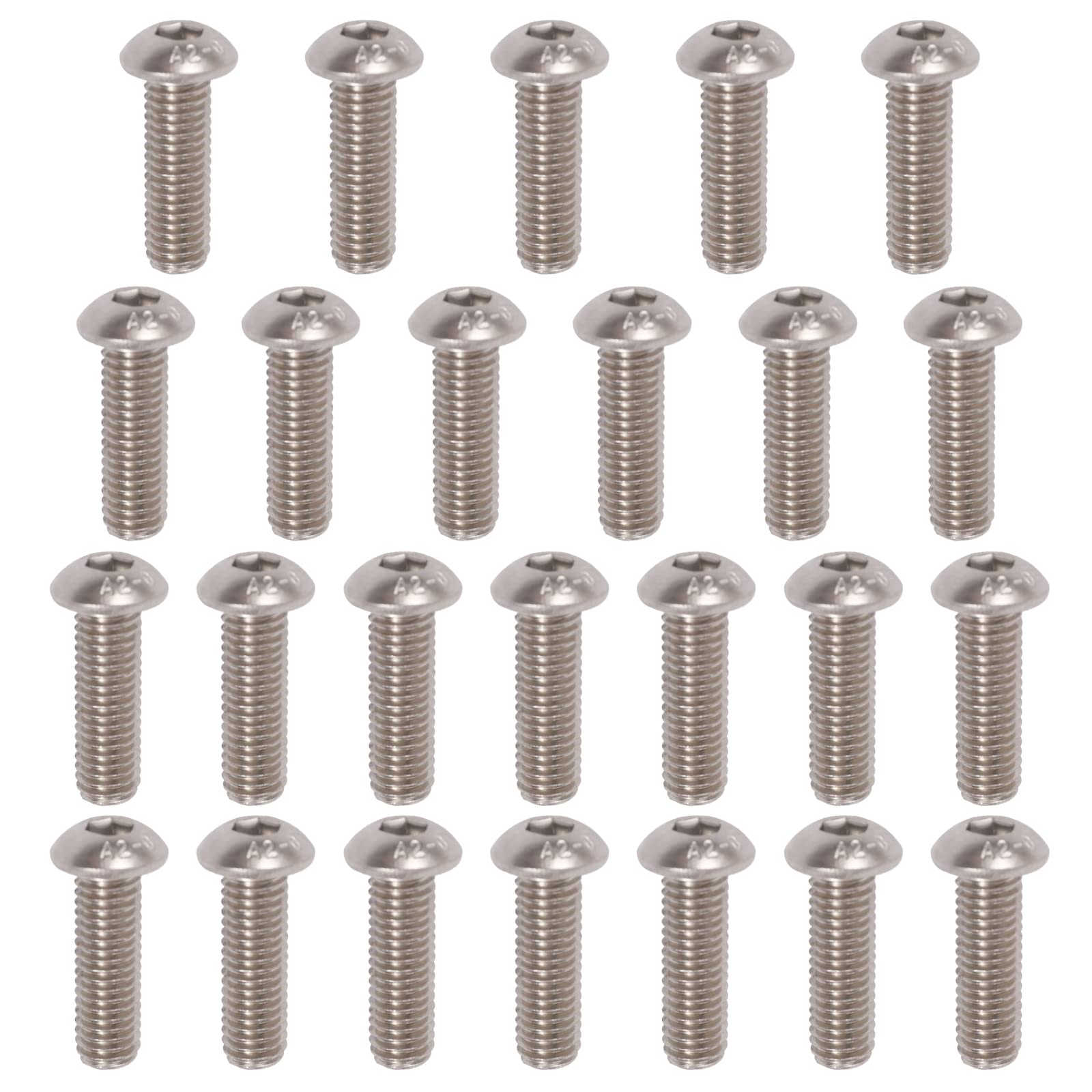 M8 x 1" Button Head Socket Cap Bolts Screws (25pcs), Stainless Steel 304 Allen Hex Drive Fully Thread Machine Screw, Lightweight and Compact
