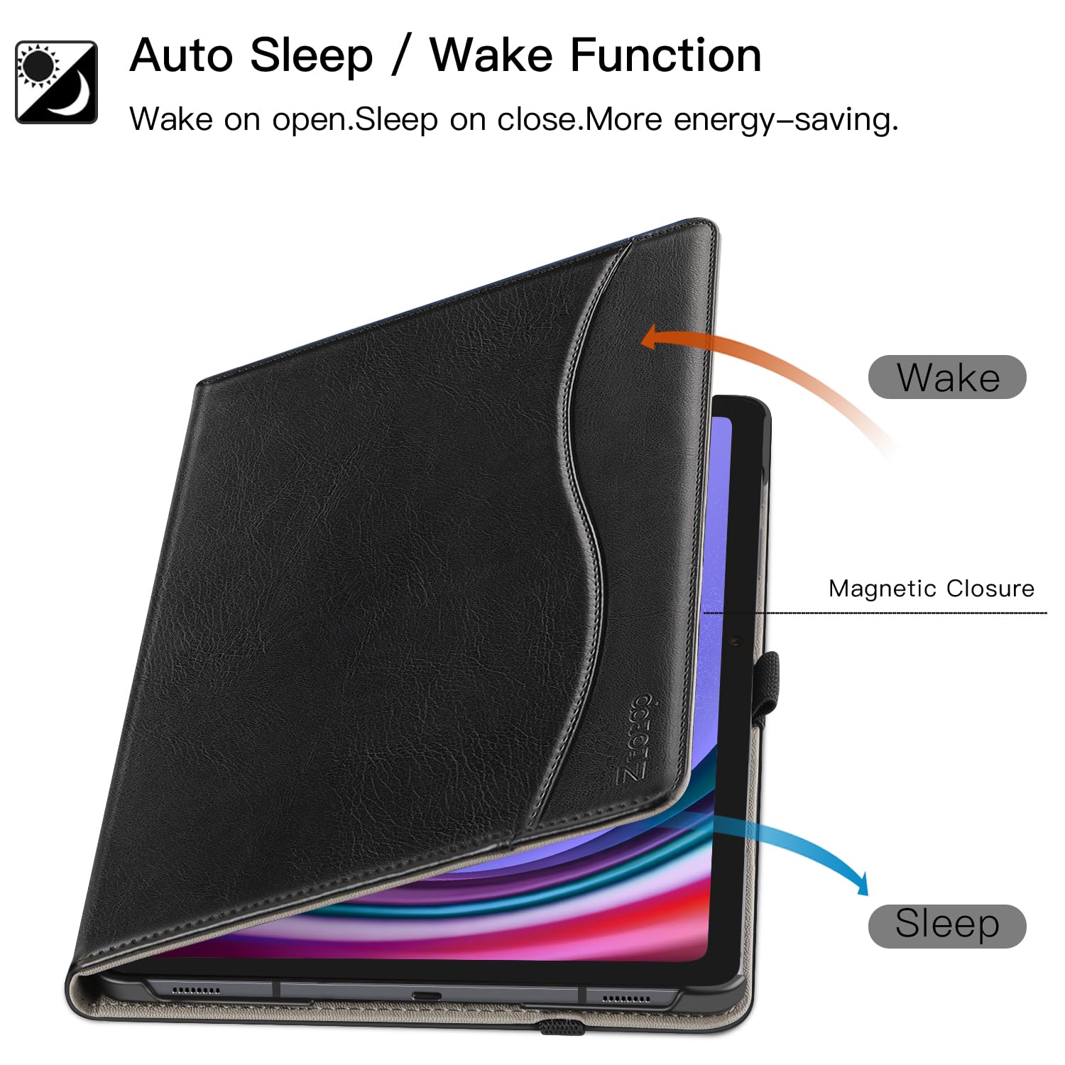 ZtotopCases for Samsung Galaxy Tab S10 Ultra 2024/S9 Ultra 2023/S8 Ultra 2022 Case,14.6" Premium PU Leather Cover with S Pen Holder,Pocket/Multi-Angles for Tablet S10 /S9/S8 Ultra Tablet, Black