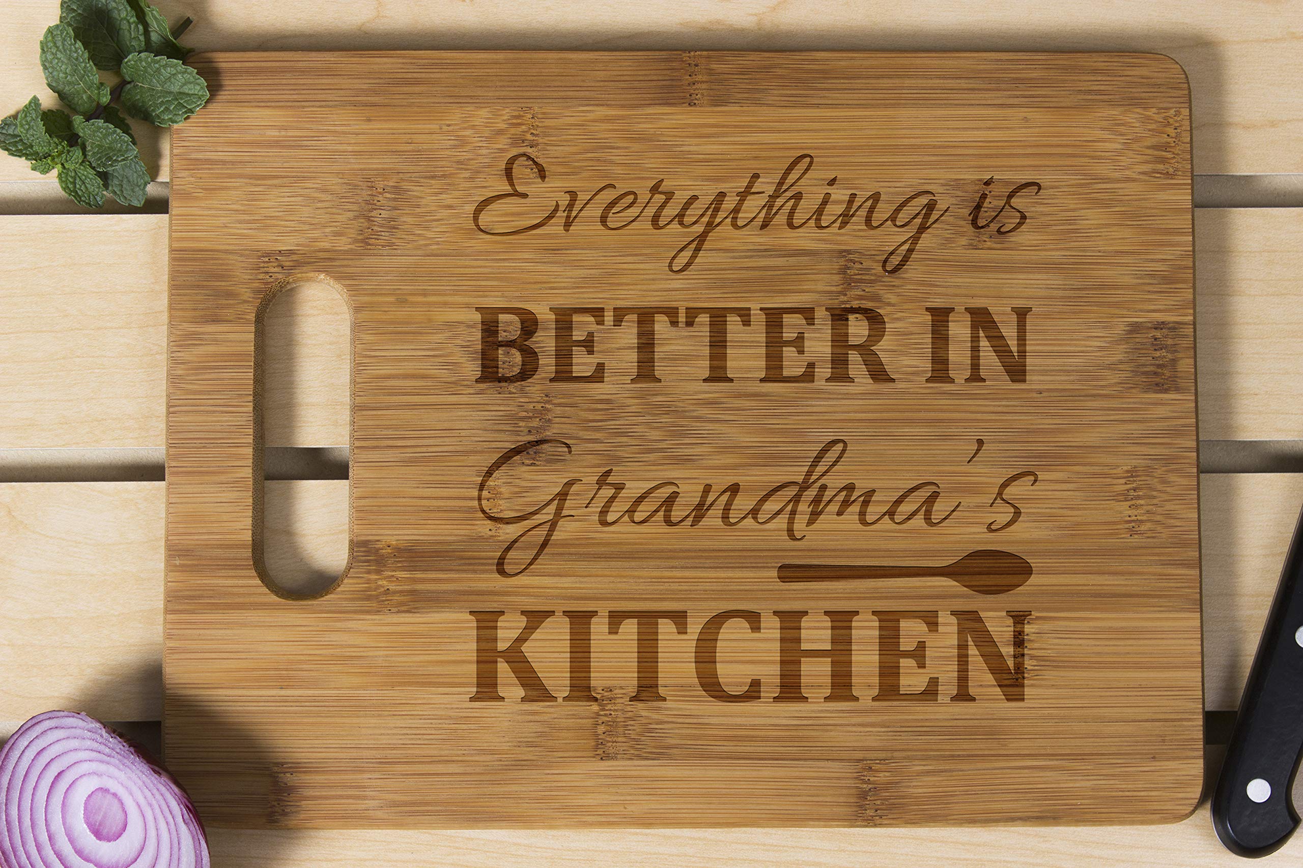 Krezy Case Wooden Cutting Board, Laser Engraved Board, Chopping board-Gift for Mom, Gift for Grandma,Cutting board for Grandma, Mothers day Gift,Grandma's kitchen