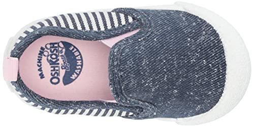 OshKosh B'Gosh Girls Ezma Slip-On Shoe, Navy/White, 10 Toddler