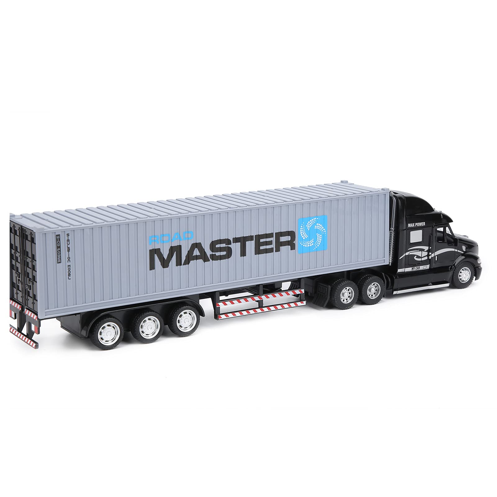Keenso Alloy Simulation Container Car Model Children Kid Pull Back Car Toy with Sound Light((Black+Grey)) Animal Model Hand-me-Downs, Robots