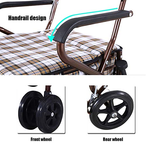 Lightweight Rollator Walker - Folding Rollators for Seniors with Wheel - Rolling Walker with Extra Wide Seat for Seniors Obese, Support up to 550 Ibs