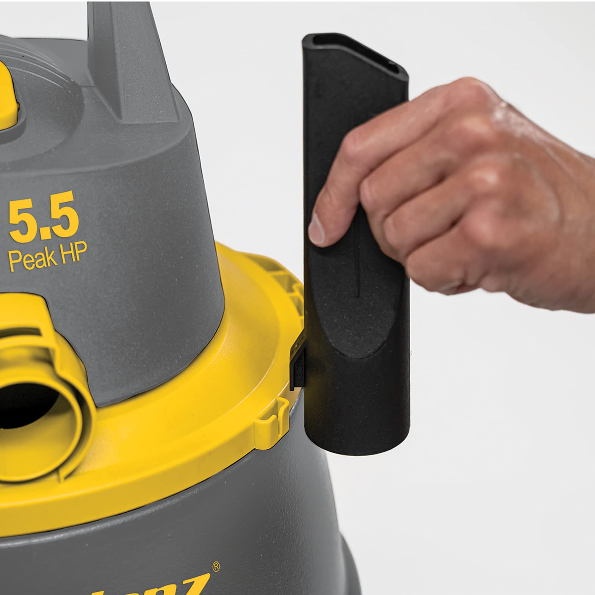 Koblenz Contractor Wet/Dry Vac, 9 Gallon 5.5HP Locking 1 7/8 in x 7 Ft EVA Hose, Gray+Yellow (WD-9 C212)