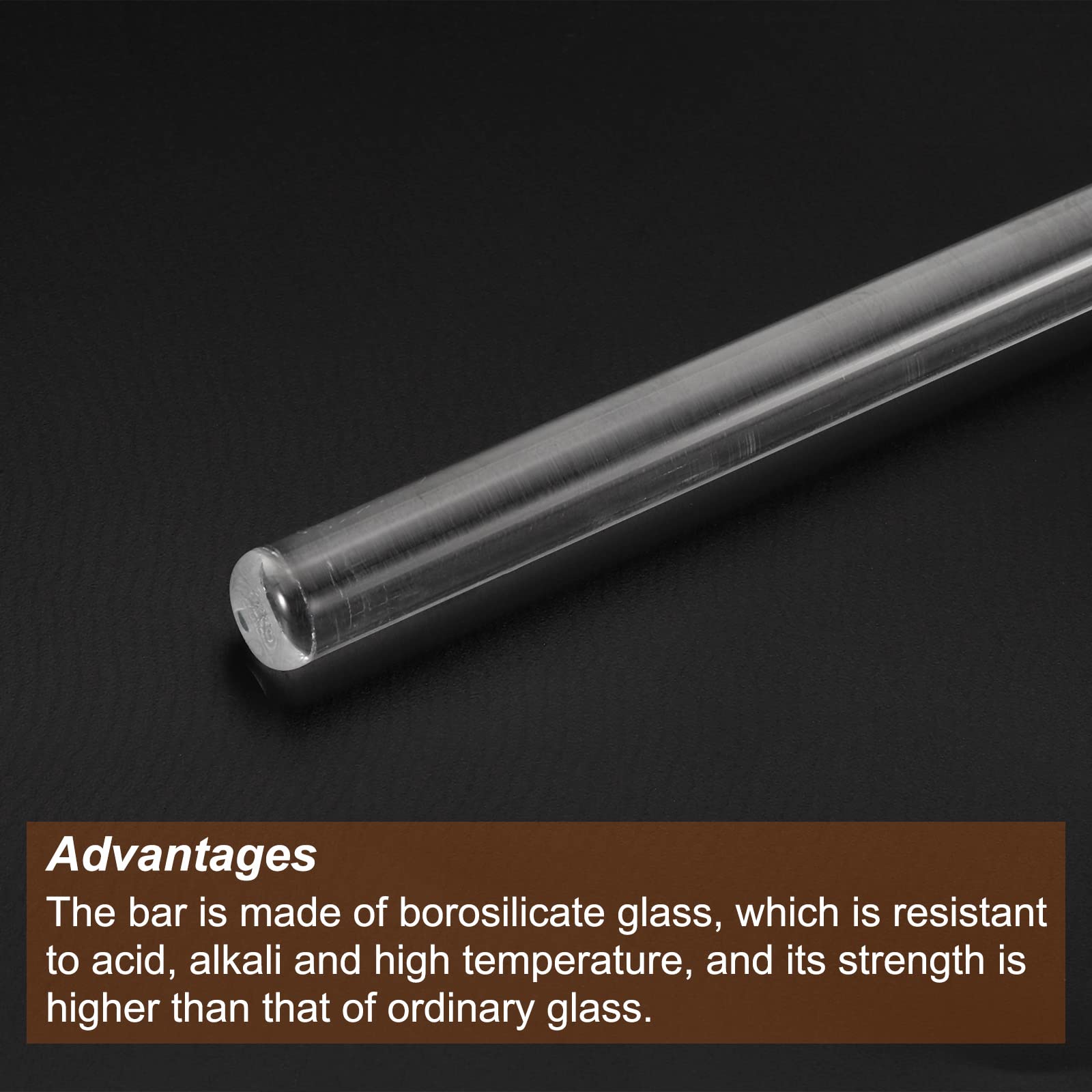 MECCANIXITY 3.3 Borosilicate Glass Stick 11.81" Length 12mm Dia Stir Rod Mixing Tools with Both Ends Round for Lab Kitchen Science 3Pcs