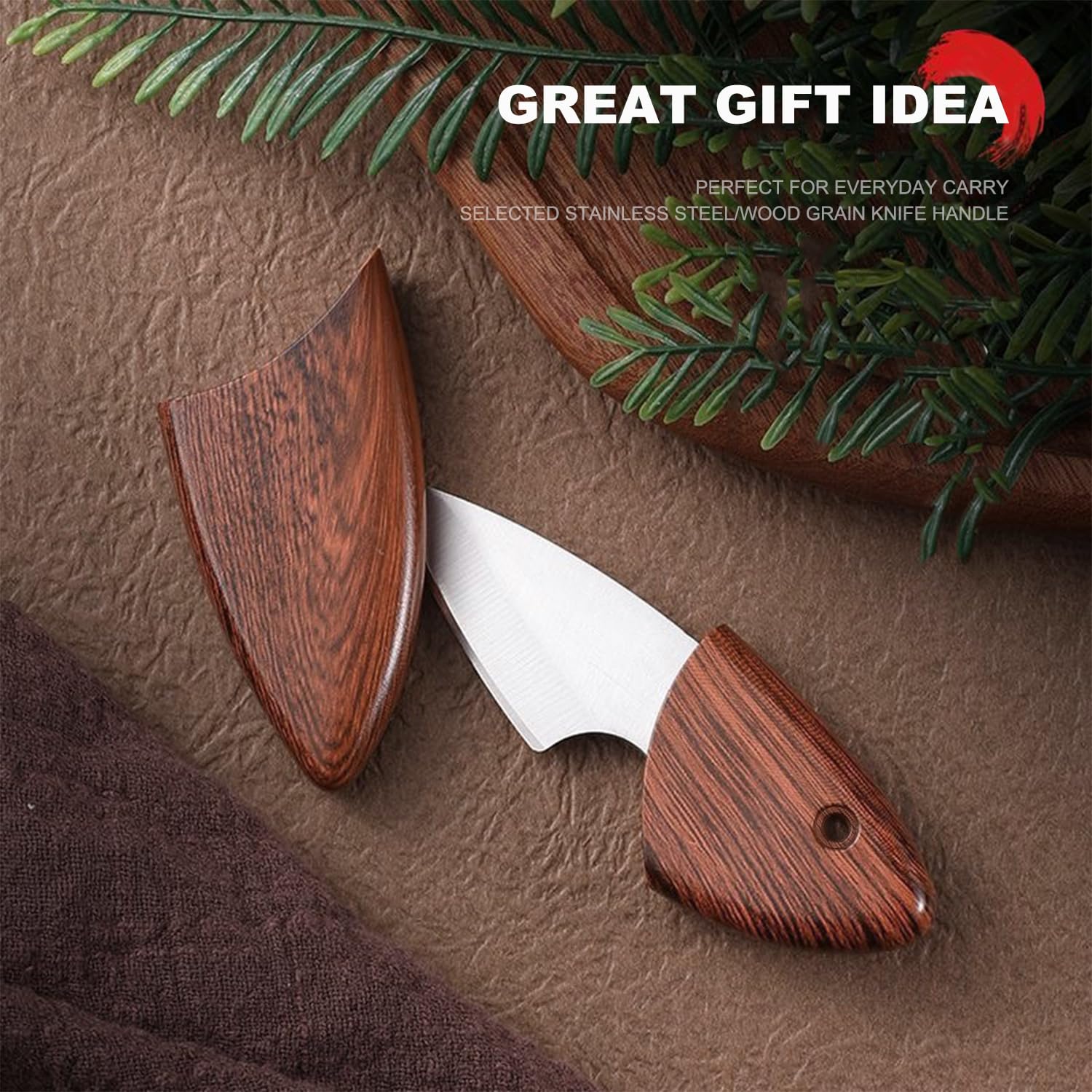 VIFUNCO Small Pocket Knife Keychain Knife for Men with Sheath, Box Cutter Knife, EDC Pocket Knives for Outdoor Camping, Gifts for Dad husband Him
