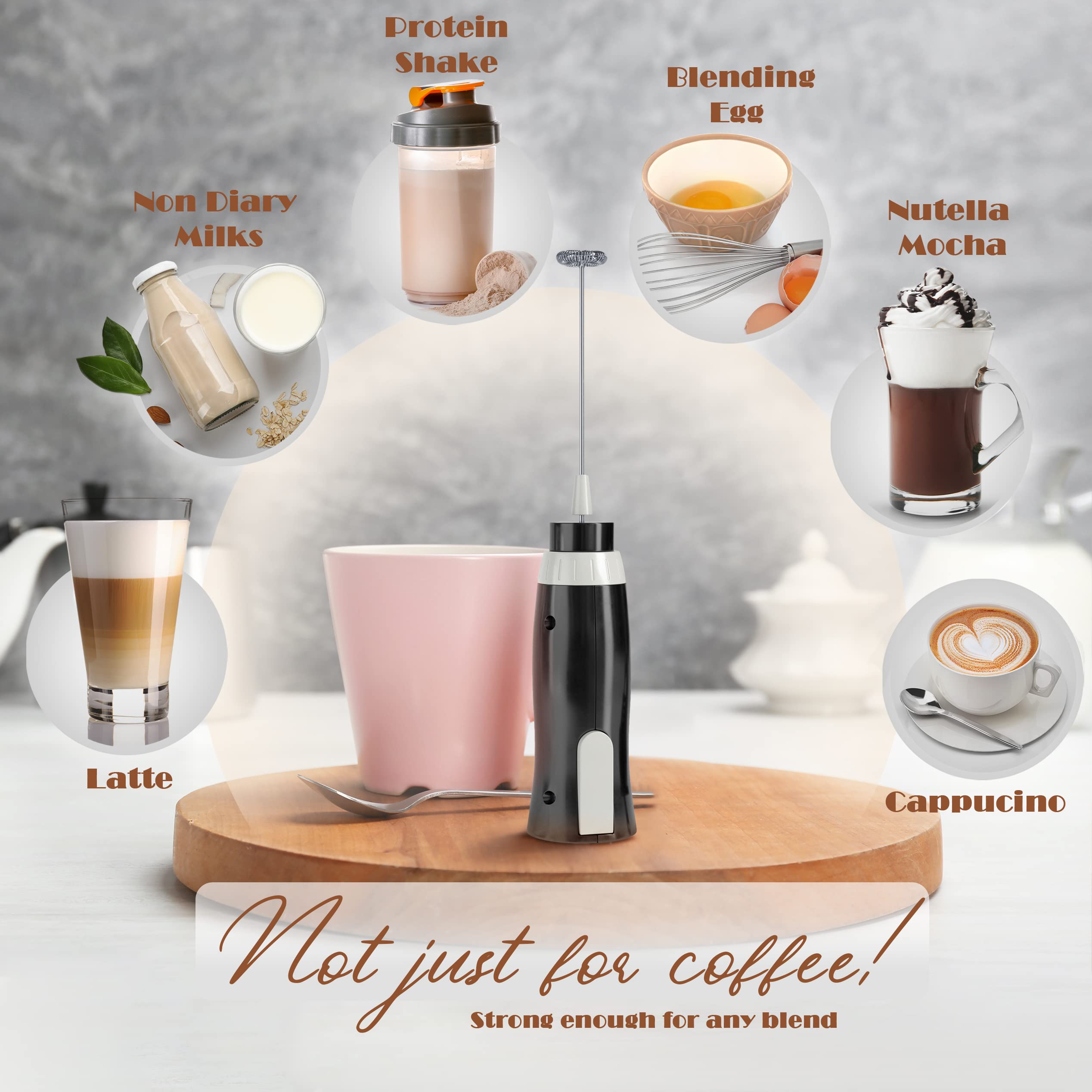 K-Brands Corded Electric Milk Frother with Plug in - Handheld Electric Whisk Stirrer Whipper - Foam Maker for Coffee, Latte, Cappuccino, Hot Chocolate β Powerful Drink Mixer