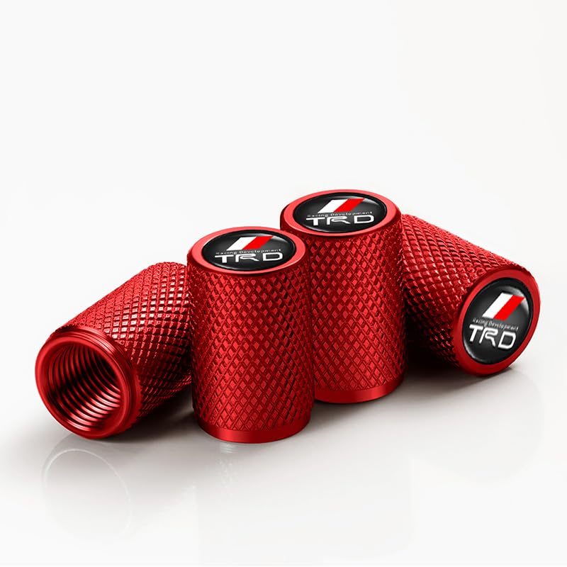 Metal Auto Tire Valve Stem Compatible with TRD Sequoia Tundra Tacoma 4Runner Trucks Trim Accessories 4pcs Red