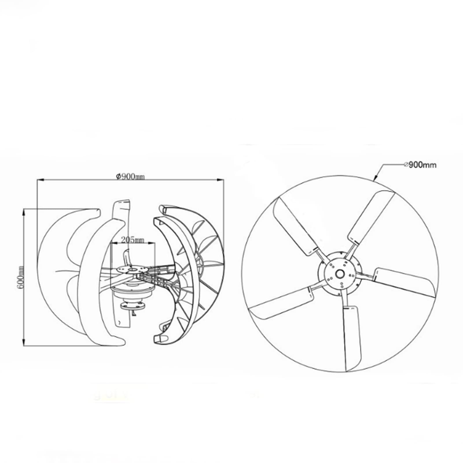HUIZHITENGDA 10000W Lantern Wind Turbines Generator Kit,AC Wind Turbines Generator 12V 24V 48V 5 Blades with Controller No Noise Wind Turbine for Home Farm Boat (White),48v