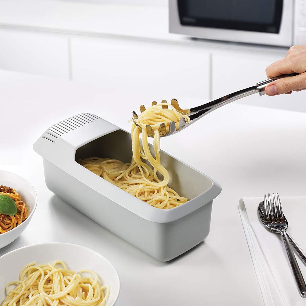Microwave Pasta Cooker Microwave Pasta Container Cooker No Boil, No Mess, Easy Cleanup] (White)