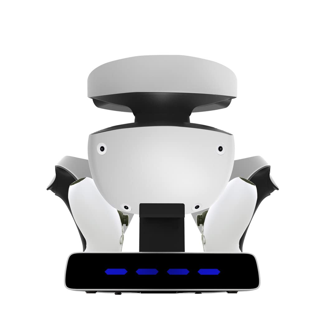 LiLiTok Vertical Stand Compatible with PSVR2 Dual Controller Charging Station LED Light for PS5 VR2 Headset Holder and Handle Charging Station VR Gaming Heaset Accessories