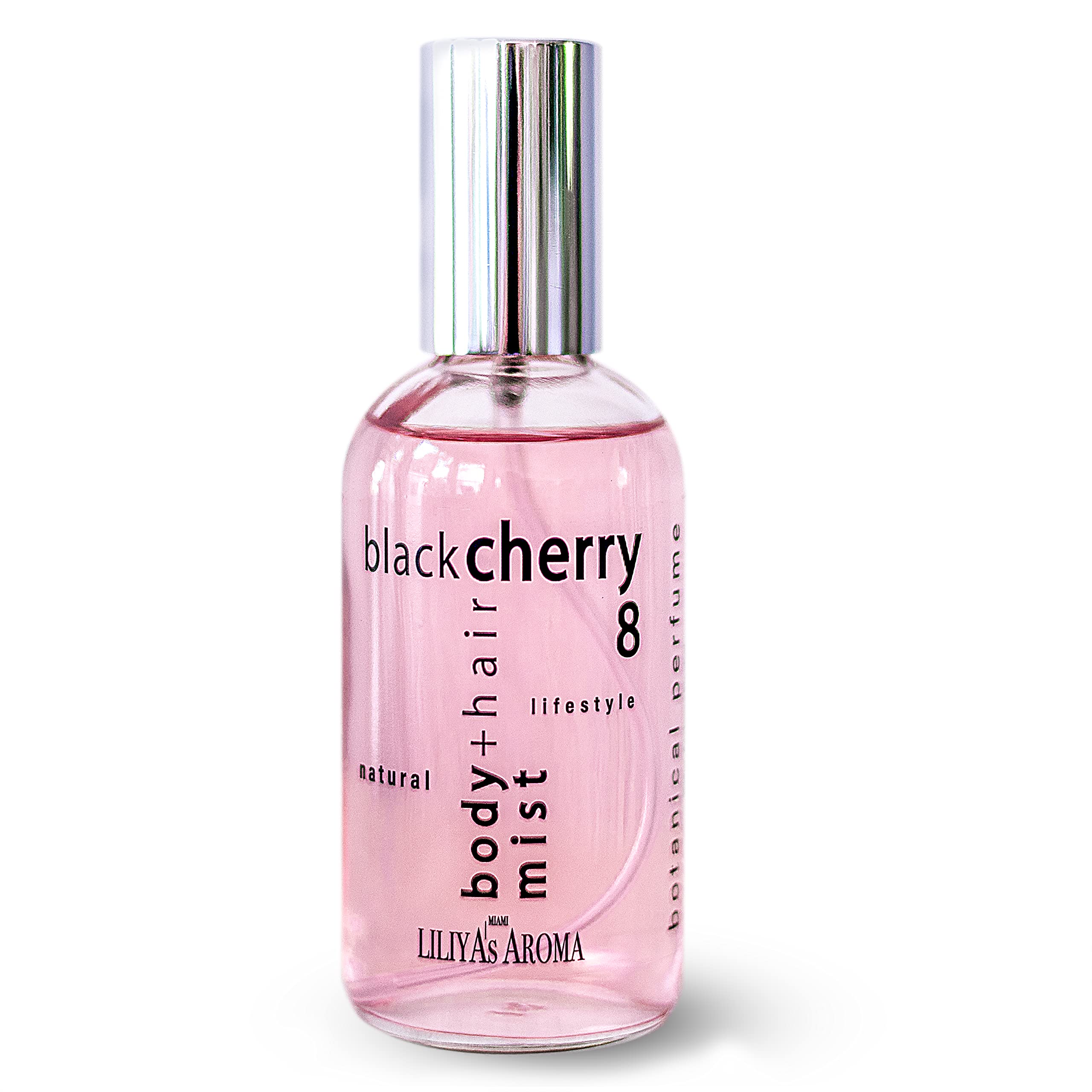 Liliya's Aroma Black Cherry 8, Body & Hair Mist with Essential Oils, Gourmand Scent aka Natural Perfume 4 oz