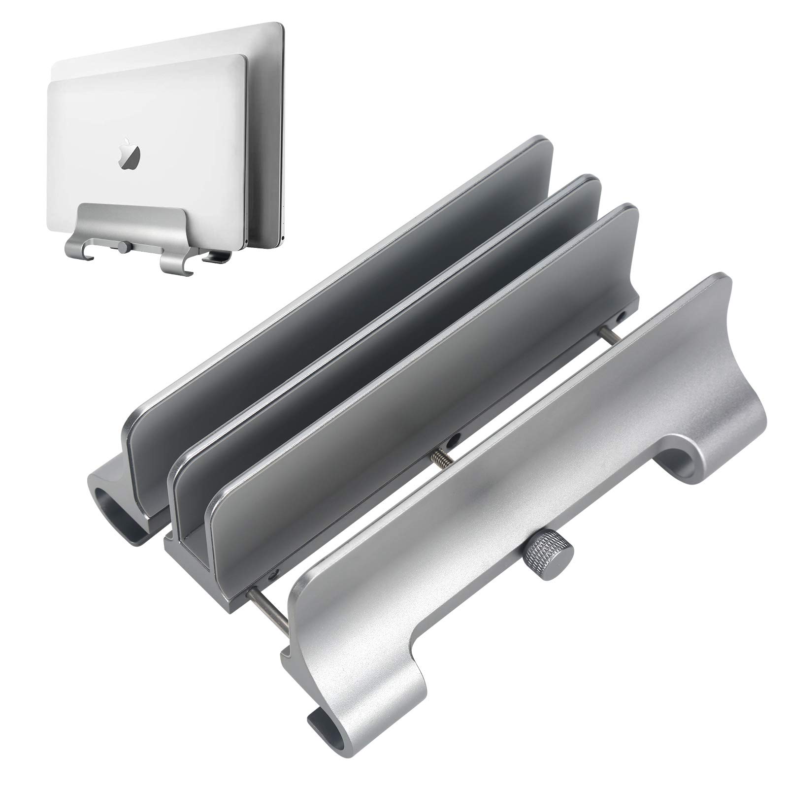 HOMIEBUDS Aeiniweraabbcc VHOB Vertical Laptop Stand,3 Slots Aluminum Desktop Holder with Multiple Laptop Stand,Compatible with Apple Notebooks?MacBook Pro,Surface,Chromebook and Gaming Laptops