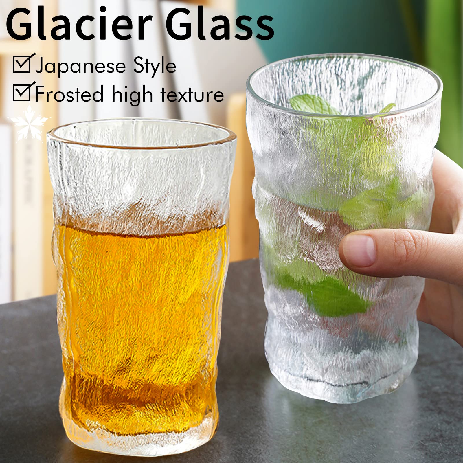 INFTYLE [Gift Set] Drinking Glasses Set of 6 Highball Glass Cups 12oz Premium Quality Glassware Set for Water, Juice, Cocktails, Wine, Beer, and Whiskey Dishwasher Safe