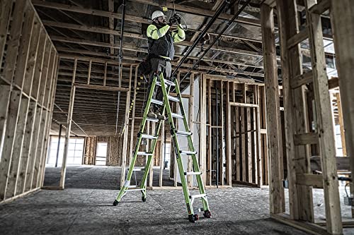 Little Giant Ladder Systems Conquest 2.0 All-Terrain, M17, 17ft, Multi-Position Ladder with Adjustable Outriggers, Fiberglass, Type 1A, 300 lbs Weight Rating, (17107-001)