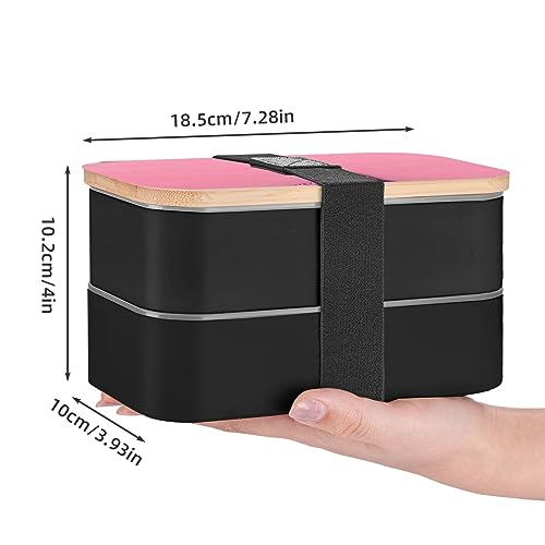 Pink Sand Beach Adult Lunch Box, Bento Box, With Cutlery Set Of 3, 2 Compartments, Rectangular, Lunch Box For Adults