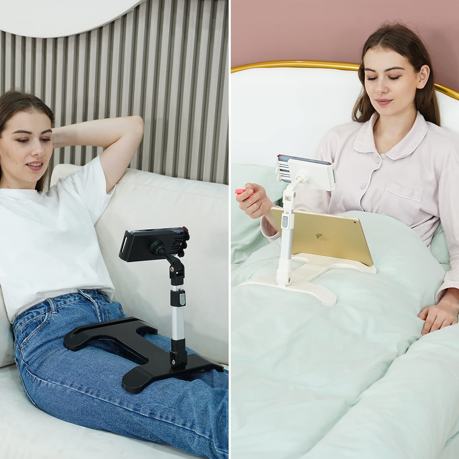 MNKXL Adjustable Foldable Tablet Stand for 4.5-20'' Devices - Anti-Slip Base, Rotatable, Lightweight, Compatible with iPhone, iPad, Samsung, Huawei