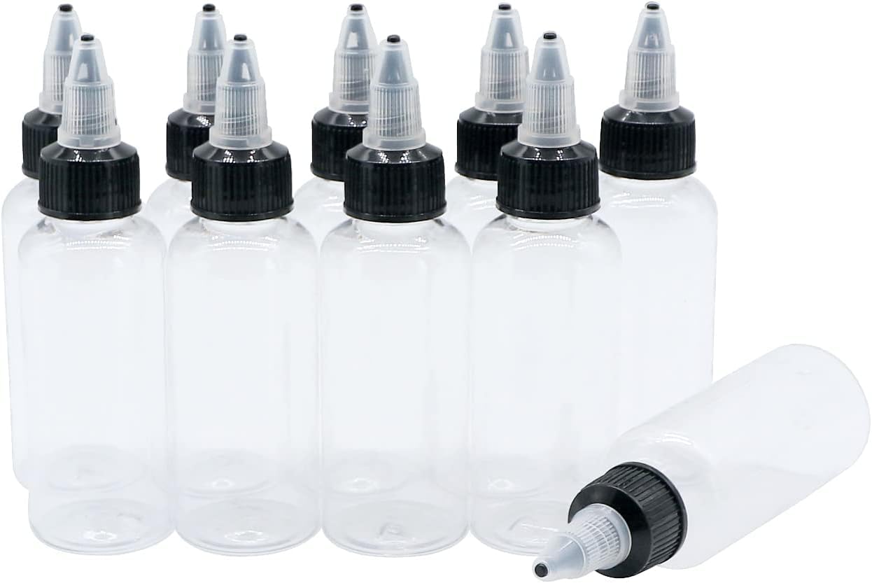 PET Plastic Extruded Liquid Bottle,squeeze bottle,dropper,dispensing bottle,10 Pcs 1 oz Bottles,Laboratory wash Bottle,drip Bottle,Tattoo Ink,Watercolor Pigment Bottle, Ink Discharge Bottle(30ml)