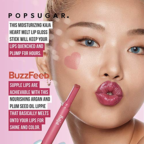 Kaja Lip Gloss - Heart Melter | High-shine, Glossy Finish, Peppy Pink Nude, Moisturize, 05 Hunny Bun, 0.04 Oz