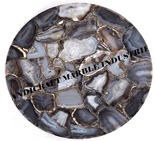 Natural Brown Agate Stone Side & Corner Table Top, Brown Agate Stone Coffee & Centre Table Top, Brown Agate Stone Round Dining Table Top Counter Top, Piece Of Conversation, Family HeirLoom