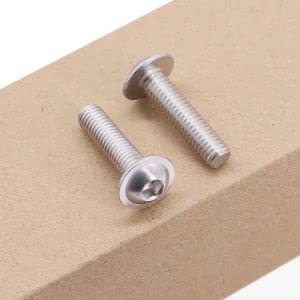 M4-0.7 x 8mm (80 pcs) Flanged Button Socket Head Cap Screws, 304 Stainless Steel, Full Thread, ISO7380-2