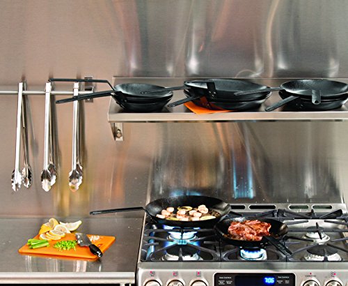 Lodge Manufacturing Company CRS10HH61 Carbon Steel Skillet, 10-inch, Black/Orange