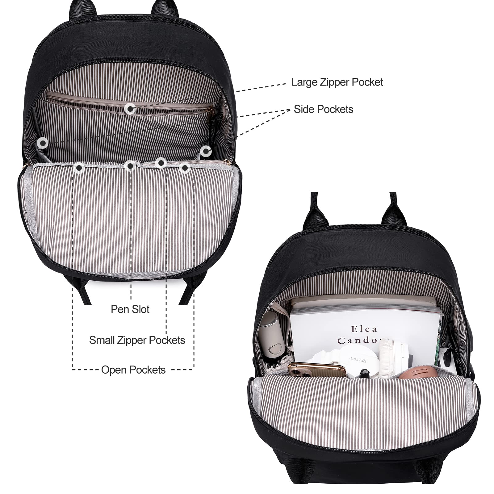 JEEHAN Travel Backpack for Women Teacher Backpack Nurse Bag 15.6 Inch Laptop Backpack Women Waterproof Work Backpack