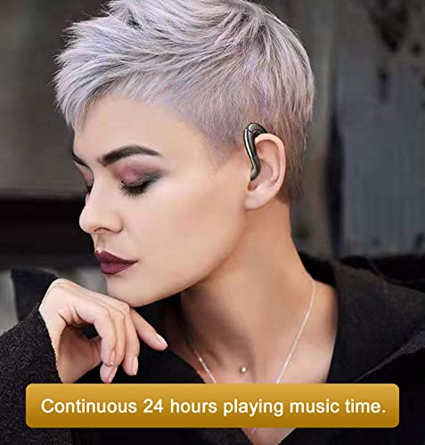 MAXIAEON TWS Ear Hook Bluetooth Wireless Headphones, Non Ear Plug Bluetooth Headset with Microphone, Stereo Sound Earphones Painless Wearing Sport Earphones for Smartphones (TWS Headset(Black))