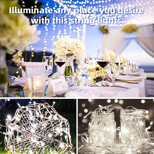 Outdoor Fairy 1080 LED String Lights 364FT - 8 Modes, Remote & Plug-in | Waterproof, Perfect for Christmas, Halloween, Bedroom & Party Decorations (Cool White)