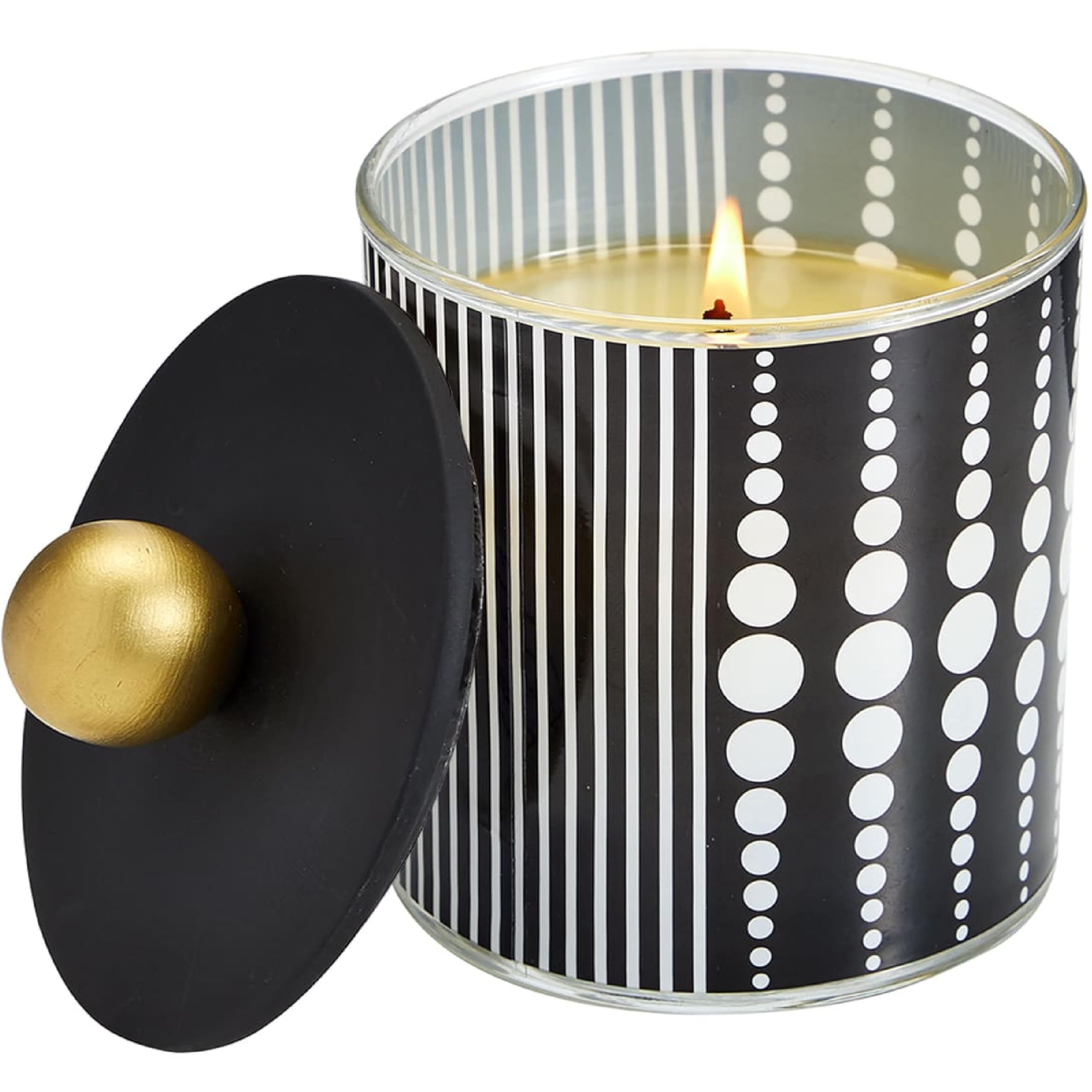 PartyLite Fig Fatale Monochrome Jar Candle β Elegant Black & White Design, Premium Fig & Vanilla Fragrance, Romantic Fruity Blend, 40-60 Hours Burn Time