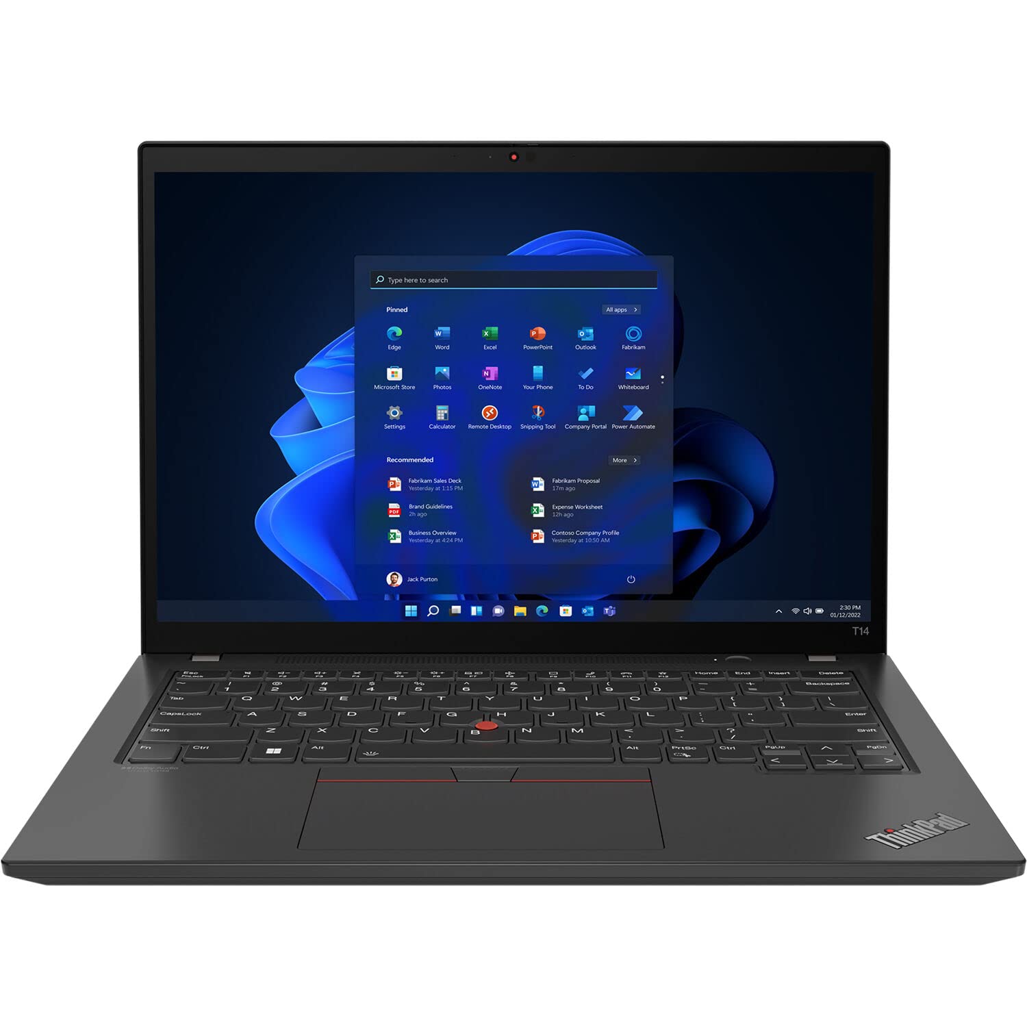 Lenovo ThinkPad T14 14.0" WUXGA IPS Laptop (Intel i7-1260P 12-Core, 24GB RAM, 2TB PCIe SSD, Intel Iris Xe, Backlit KYB, Fingerprint, 2 Thunderbolt 4, Killer WiFi 6E, BT 5.3, Win 11 Pro) w/Hub