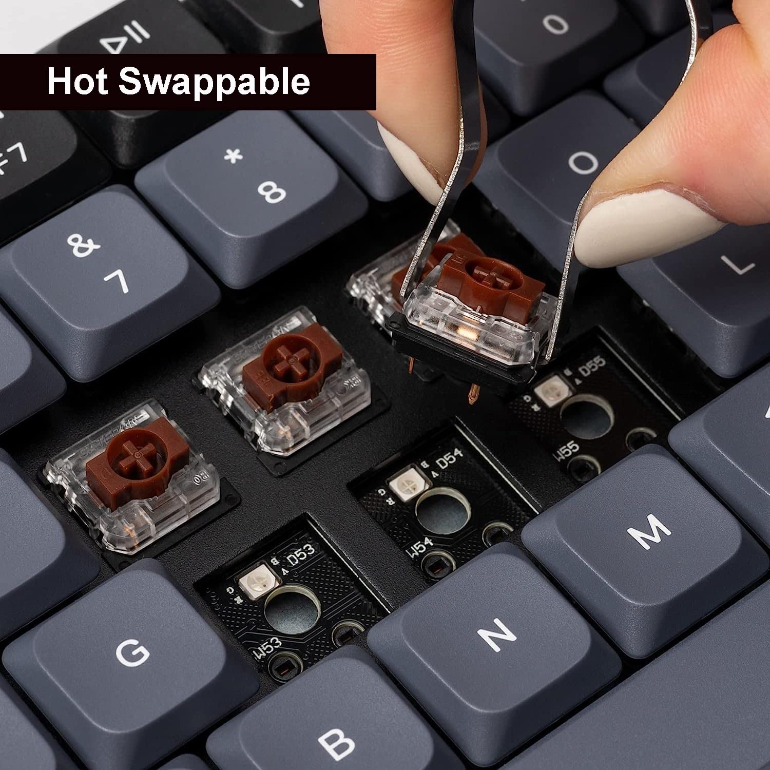 Keychron S1 Ultra-Slim QMK/VIA Custom Wired Mechanical Keyboard, Hot-swappable 84 Keys 75% Layout Programmable Macros RGB Backlit CNC Aluminum for Mac Windows, Low Profile Gateron Yellow Switch
