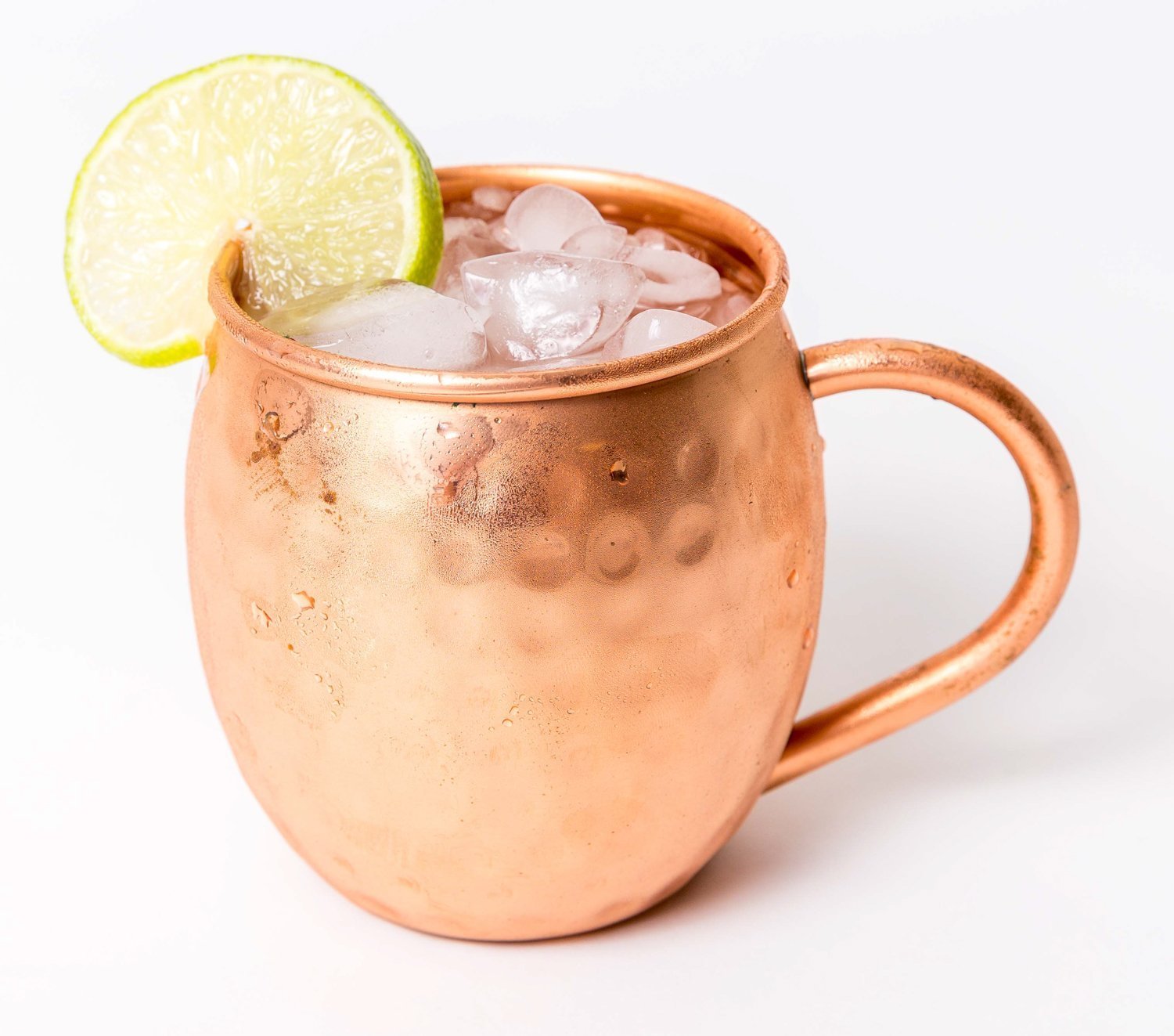 La Belle Vie LLC Moscow Mule Mugs - Set of 2 - - Premium 1/2 Pound Mugs - 100% Solid Copper - Hammered Finish - 16oz LBV Mugs