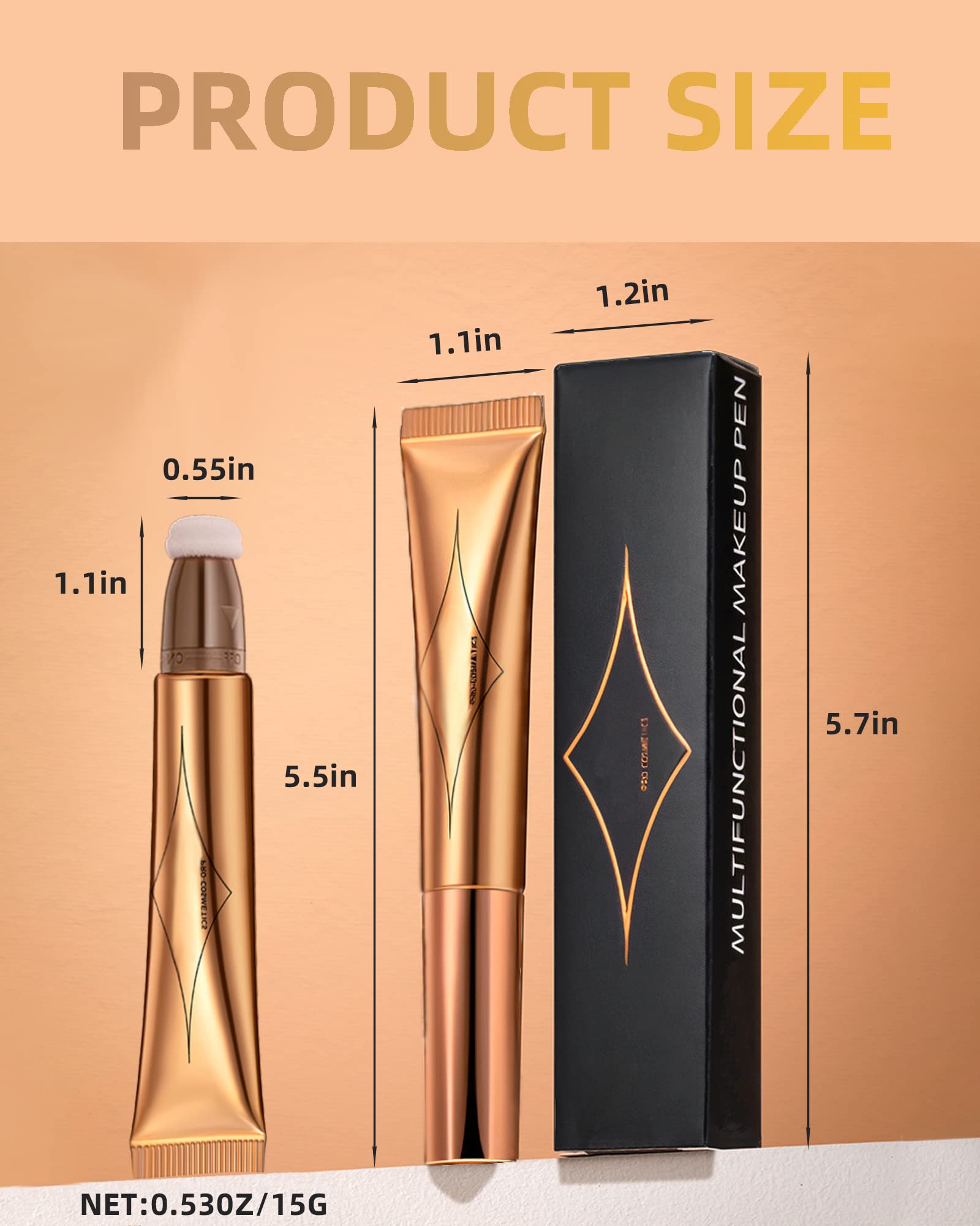 Liquid Bronzer Contour Beauty Wand, Face Concealer Pen with Soft Cushion Applicator, Smooth Cream Matte Finish Liquid Contour Stick, Blendable Long Lasting Waterproof Body Face Contouring Makeup-01