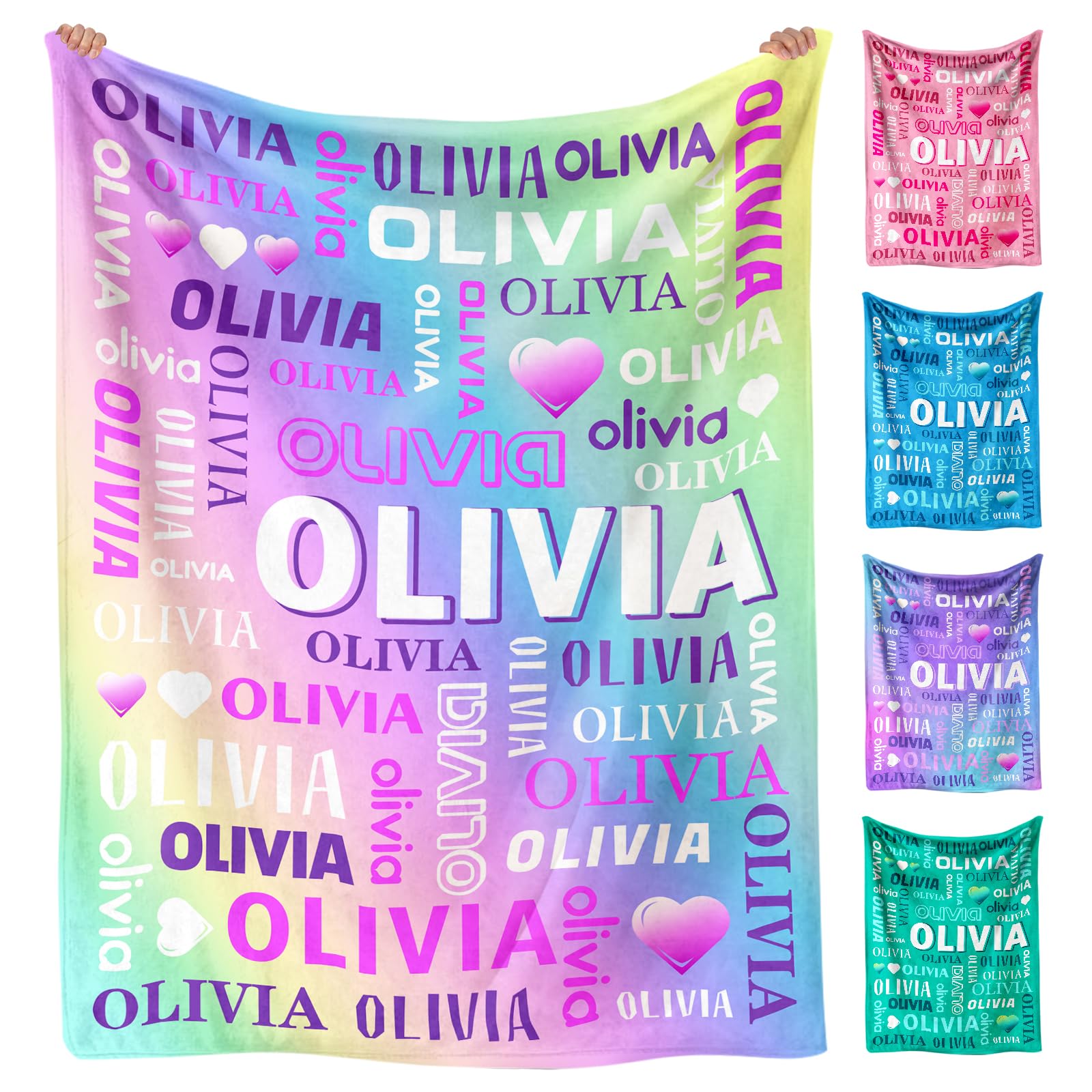 Personalized Baby Blanket, Custom Name Blanket for Kids, Babies & Adults, Custom Blankets for Girls Boys, Unique Baby Gifts for Birthday Christmas Memorial Day
