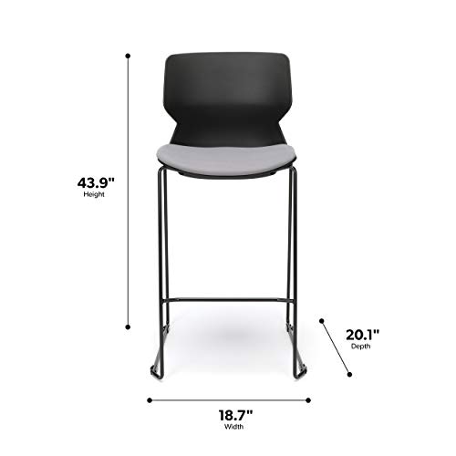 HON Basyx Contempo Guest Stool, 2 Pack, Black/Charcoal